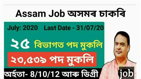 Latest Job In Assam 2020 Assam Job News Today Assam Job 2020