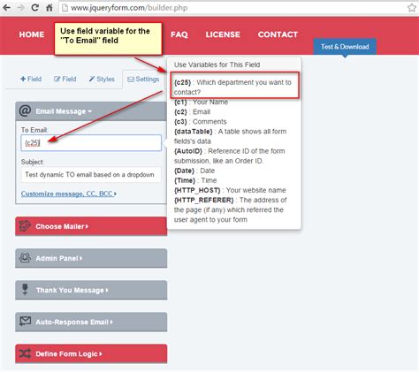 Send Form Data To Dynamic Email Address Based On User Input