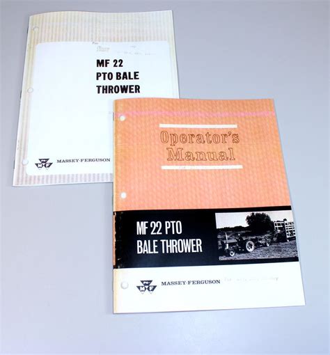 Massey Ferguson Mf 22 Pto Bale Thrower Operators Manual Assembly Pre