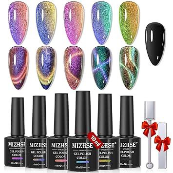 Amazon MIZHSE D Cat Eye Gel Nail Polish Set Magnetic Gel Polish Ml Colors With