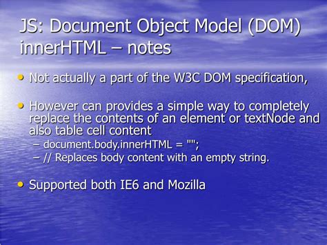 Ppt Js Document Object Model Dom Powerpoint Presentation Free