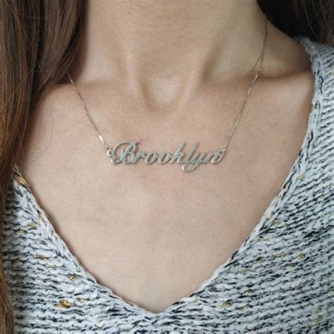 Custom Name Necklace Silver Personalized Name Necklace Bohemian Jewelry