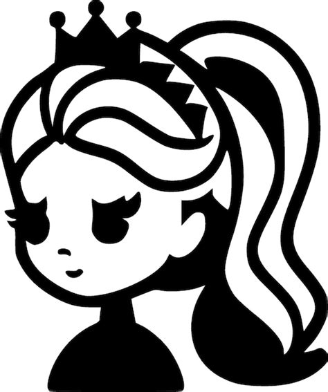 Premium Vector Princess Black And White Vector Illustration