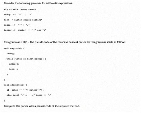 Consider The Following Grammar For Arithmetic