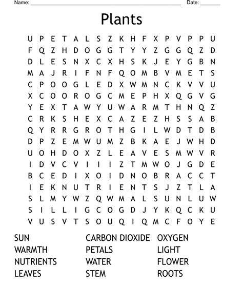 Plants Word Search Wordmint