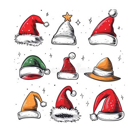 Santa Hat Icon Christmas Hat Santa Claus Cap Red Holiday Costume Symbol Xmas Hat Sign On