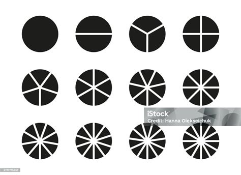 Vetores De Modelo De Gráfico De Pizza Diagrame As Peças Da Roda De 1 A 12 Os Setores Dividem O