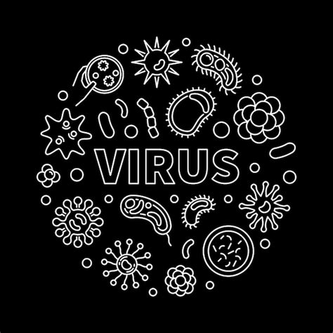 Premium Vector Virus Round Vector Concept Illustration In Outline Style