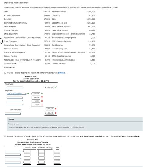 Solved Single Step Income StatementThe Following Selected Chegg