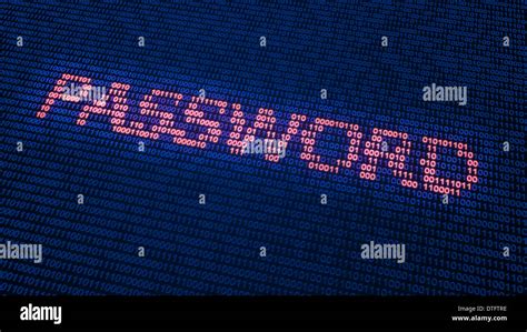 Binary Code Forming The Word Password Cyber Security Concept Stock