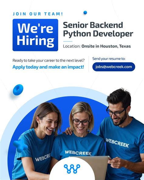 📣 Join Our Team Were Hiring Senior Python Developers 🧑‍💻 If Youre Webcreek