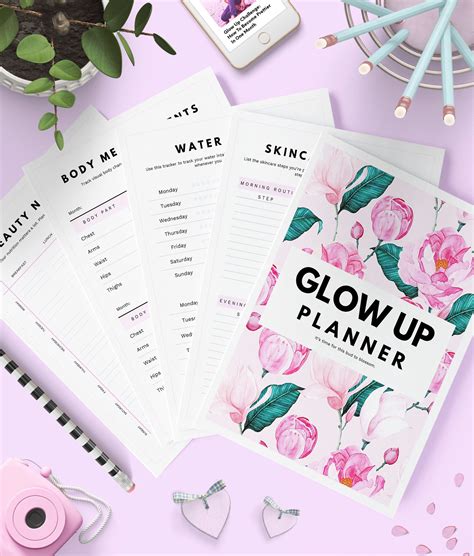 Glow Up Planner Printable Glow Up Journal Beauty Planner Etsy UK