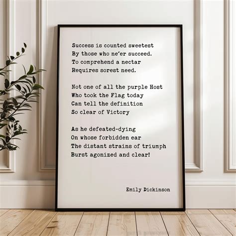 Success Is Counted Sweetest Poem By Emily Dickinson Typography Art