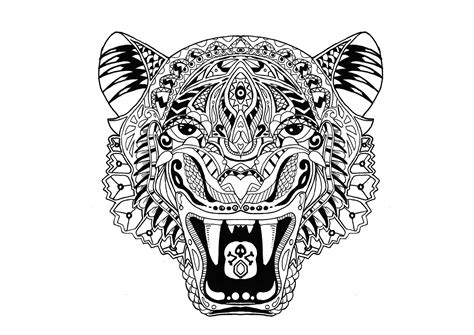 Tigre Animaux Coloriages Difficiles Pour Adultes Justcolor