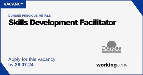 Dundee Precious Metals Skills Development Facilitator Tsumeb