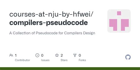 Github Courses At Nju By Hfweicompilers Pseudocode A Collection Of Pseudocode For Compilers