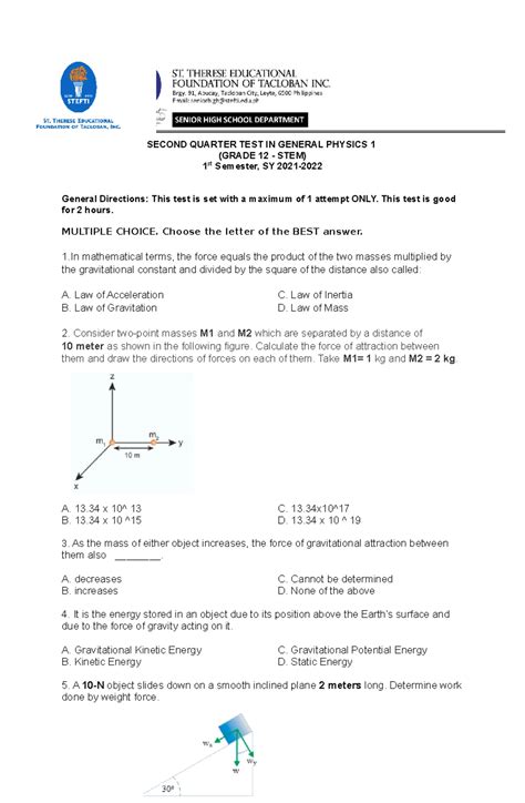 Checked 21 22 2nd Quarter General Physics 1 Copy Second Quarter