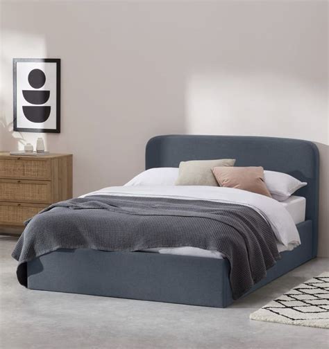 Besley Double Bed Aegean Blue Ottoman Storage Bed Bed