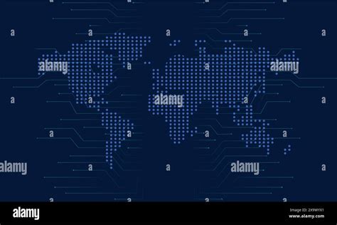 World Map Made Dots On Blue Background Stock Vector Image Art Alamy