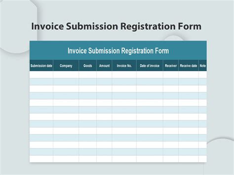 EXCEL Of Invoice Submission Registration Form Xlsx WPS Free Templates