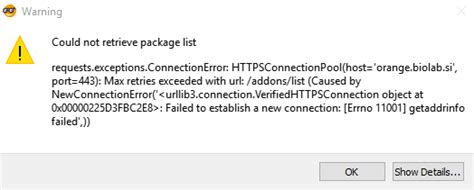 Add On S Could Not Retrieve Package List Issue Biolab Orange GitHub