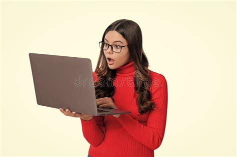 Back To School Teen Girl Has Lesson Online Home Schooling And Remote