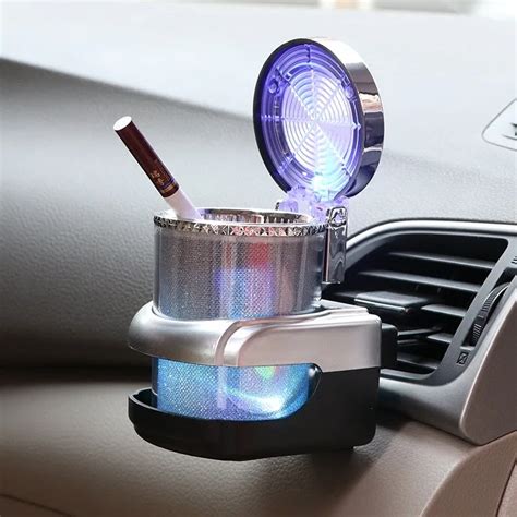 Car Ashtray Led Light Cigarette Cigar Ash Tray Cup Container Smoke Ash