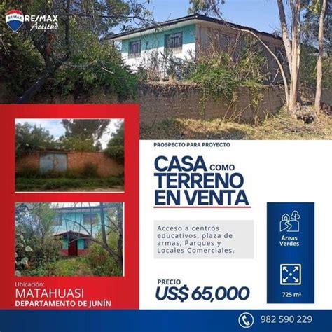 Venta de Terreno en MATAHUASI JUNÍN Bienes pe Huancayo
