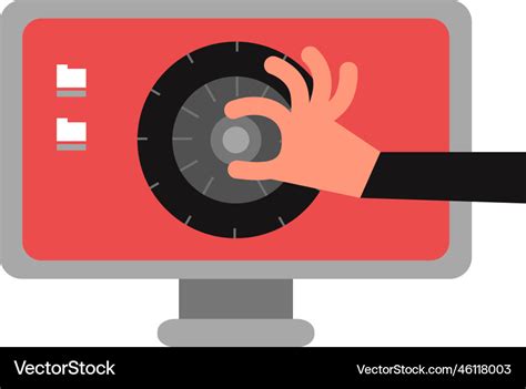 Hacker Cracking Safe Composition Royalty Free Vector Image