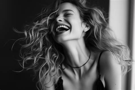 Premium Photo In Candid Moment Of Laughter Supermodel Is Captured
