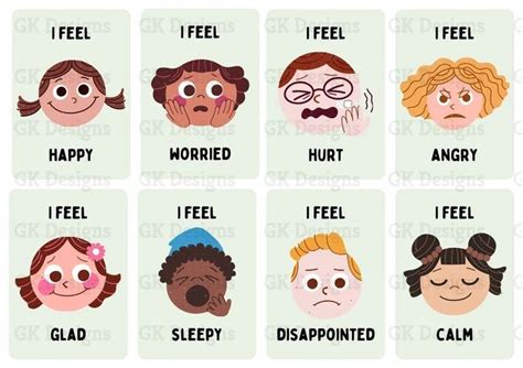 16 Printable Emotion Flashcard Sheets Feelings Flash Card Learning Montessori Materials Toys