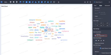 Word Cloud Chart Quick Bi Alibaba Cloud Documentation Center