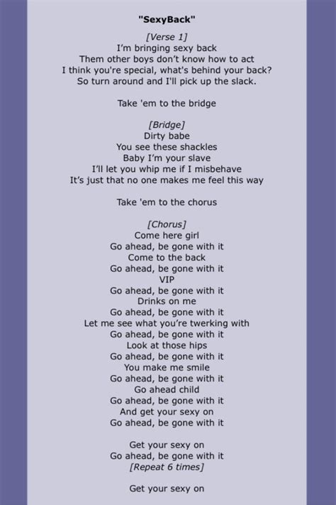 Sexy Back Lyrics