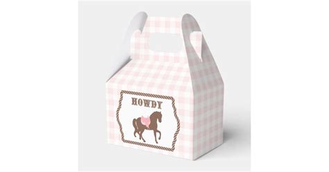 Pink Cowgirl Horse Silhouette Birthday Favor Boxes Zazzle