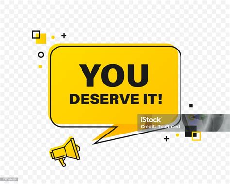 당신은 노란색과 검은 색의 음성 거품과 메가 폰과 벡터 추상 배너를 받을 자격이 벡터 일러스트 Eps 10 고급에 대한 스톡 벡터 아트 및 기타 이미지 Istock