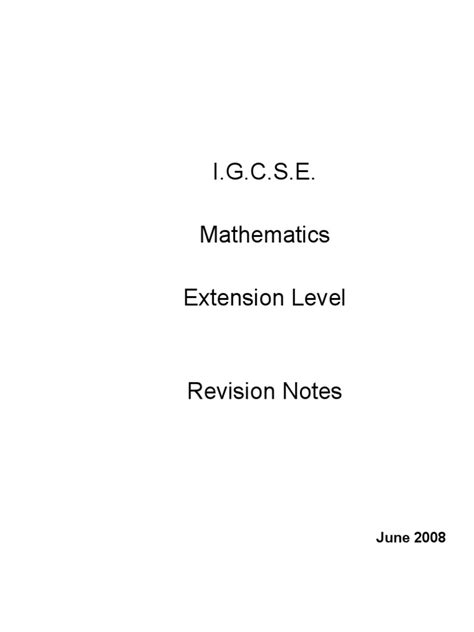 Igsce Revision Notes Pdf Fraction Mathematics Trigonometric