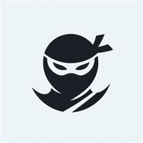 Minimalist Graphic Silhouette Of A Ninjas Head Premium Ai Generated Image