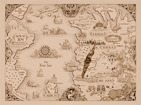 Grishaverse Map Map Collage Maps Aesthetic Fantasy World Map