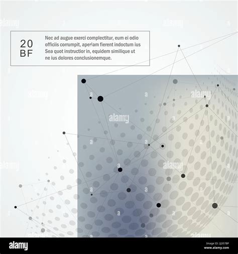 Abstract Polygonal Molecule Design With Connecting Dots Lines And