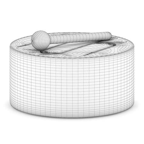 노란색 스틱이 있는 컬러풀한 나무 드럼 장난감 3d 모델 다운로드 장난감 On