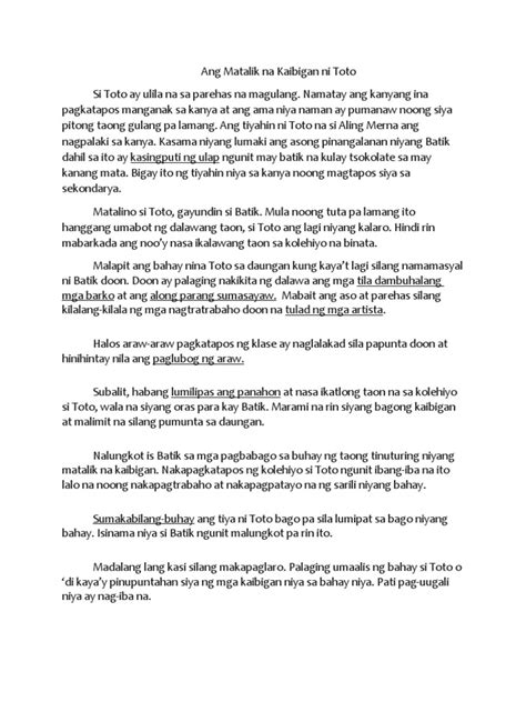 Ang Matalik Na Kaibigan Ni Toto Pdf