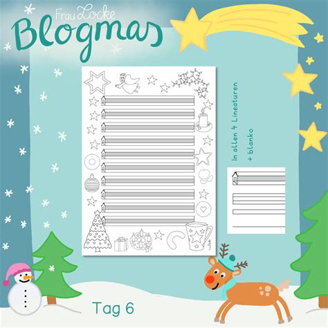 Weihnachtliches Schreibblatt 1 4 Klasse Frau Locke