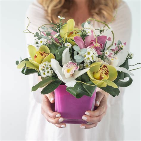 Orchid Symphony Cymbidium Orchid Arrangement Montreal Le Bouquet