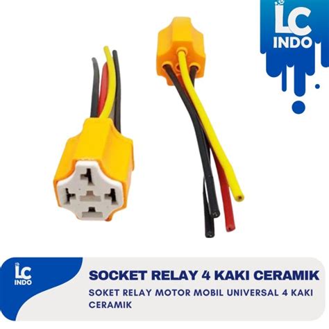 Jual Socket Soket Relay 4 Kaki Keramik Tahan Panas Kabel Bintik