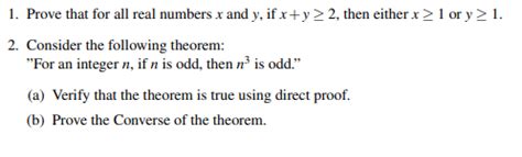 Solved 1 Prove That For All Real Numbers X And Y If X Y2 Chegg Com