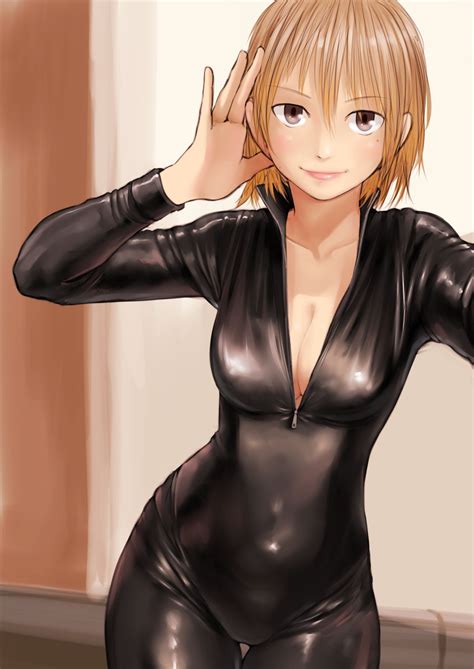 Rule 34 1girls Adjusting Hair Big Breasts Black Latex Blonde Hair