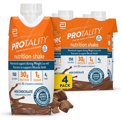 Protality Protein Milk Chocolate Nutrition Shake I 4 Pack Walmart
