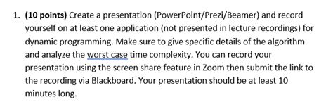 Dynamic Programming Make Sure To Give Specific