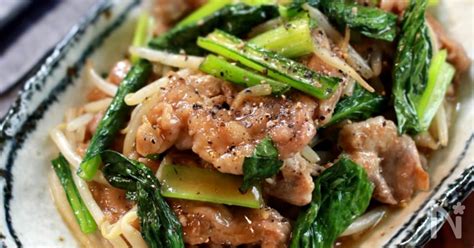 【豚肉と小松菜ともやしのしょうが醤油炒め】ボリュームおかず！ レシピサイトnadia