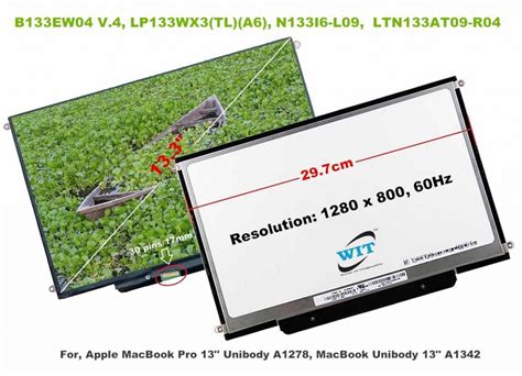 13 3 Inch WXGA Slim 04 Left Right Fixings Width 29 7cm Video Connector 30 Pins 17mm